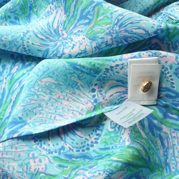 Lilly Pulitzer | Tops | Lilly Pulitzer Elsa Silk Top Las Olas Aqua ...
